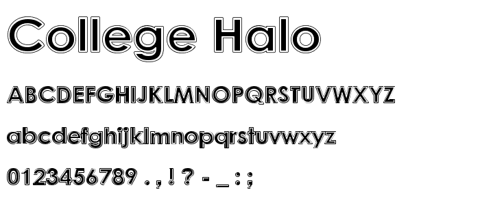 College Halo Font : pickafont.com